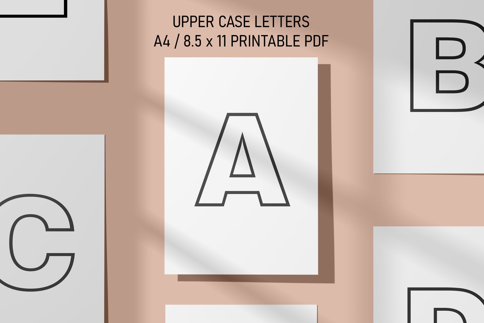 Alphabet - Upper Case Letters - Printable PDF - A4 / Letter - Etsy