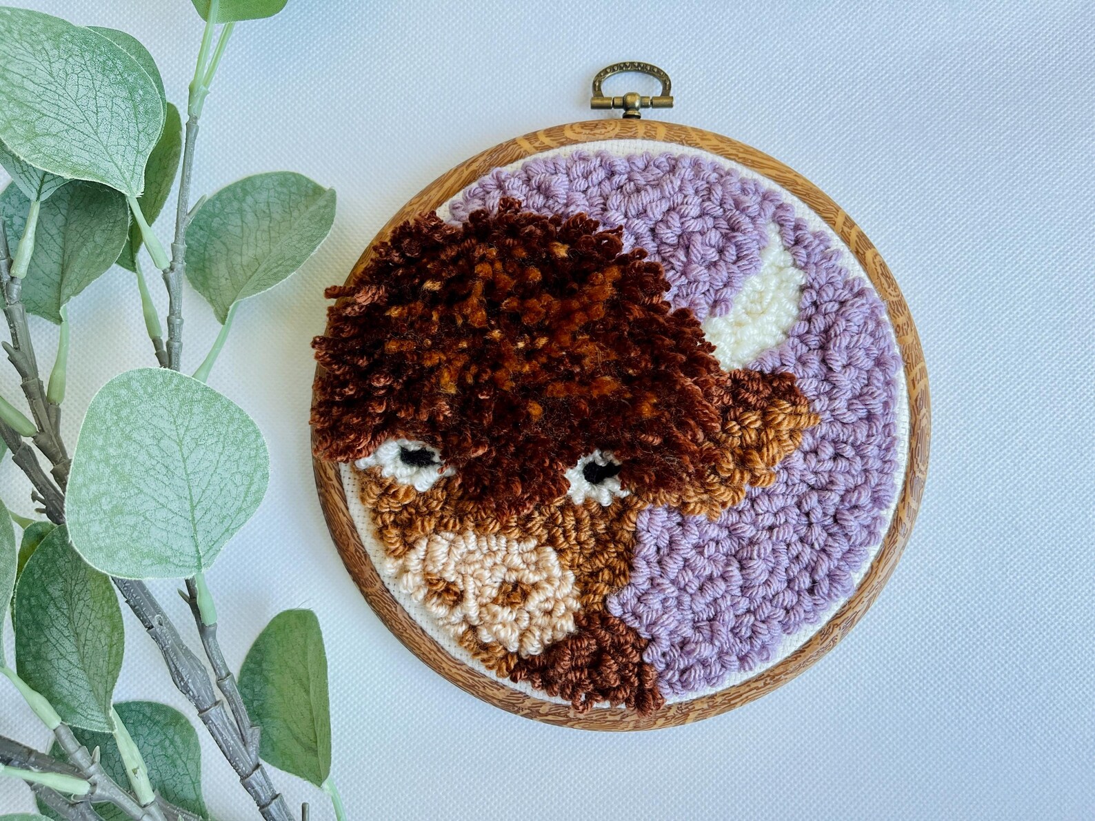 Highland Cow Punch Needle Kit, Beginner Yarn Rug Hooking DIY, Do It ...