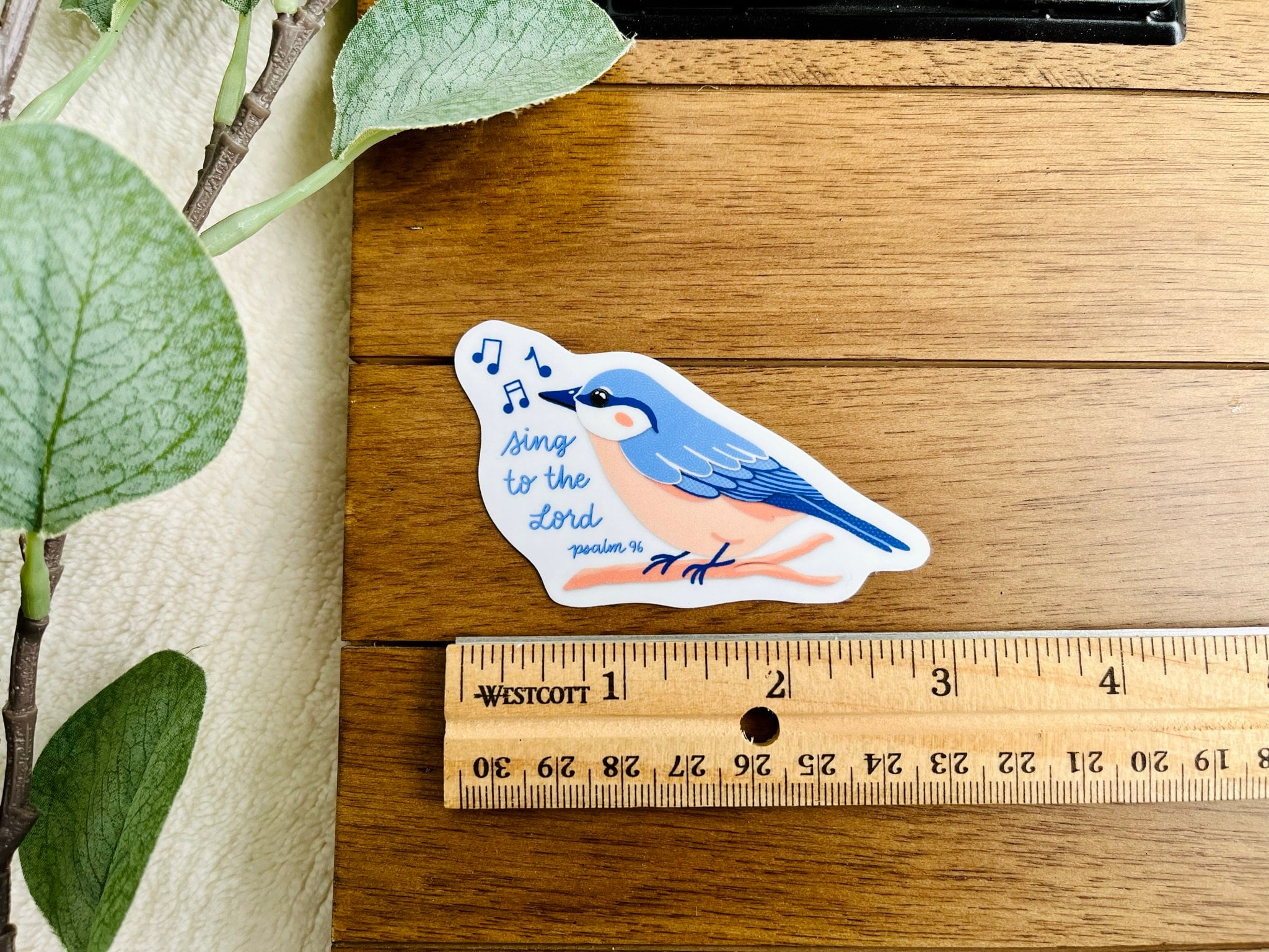 Pink and Blue Bird Sticker Psalm 96 Sing to the Lord - Etsy