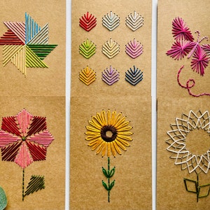 Flower Hand Stitched Greeting Card Kit, Embroidered Flower, DIY ...
