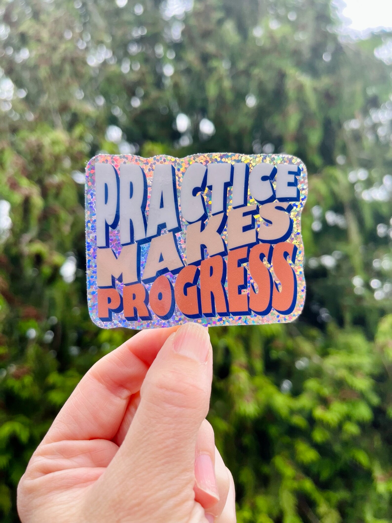Practice Makes Progress Vinyl Sticker for Water Bottle, Durable and ...