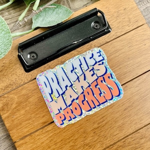 Practice Makes Progress Vinyl Sticker for Water Bottle, Durable and ...