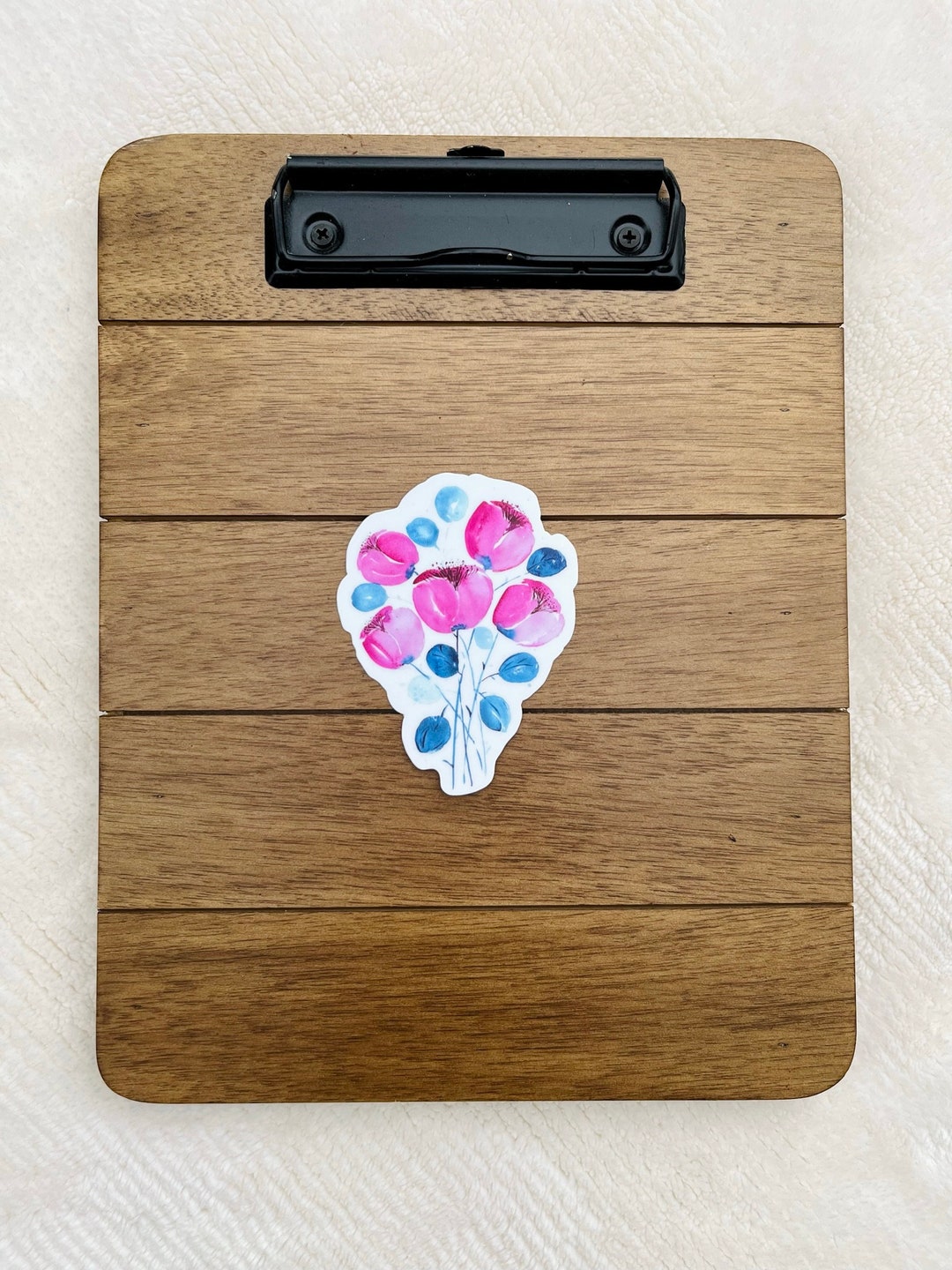 Pink and Blue Floral Sticker for Water Bottle, Durable & Waterproof ...