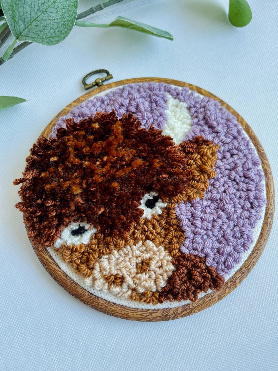 Highland Cow Punch Needle Kit, Beginner Yarn Rug Hooking DIY, Do It ...