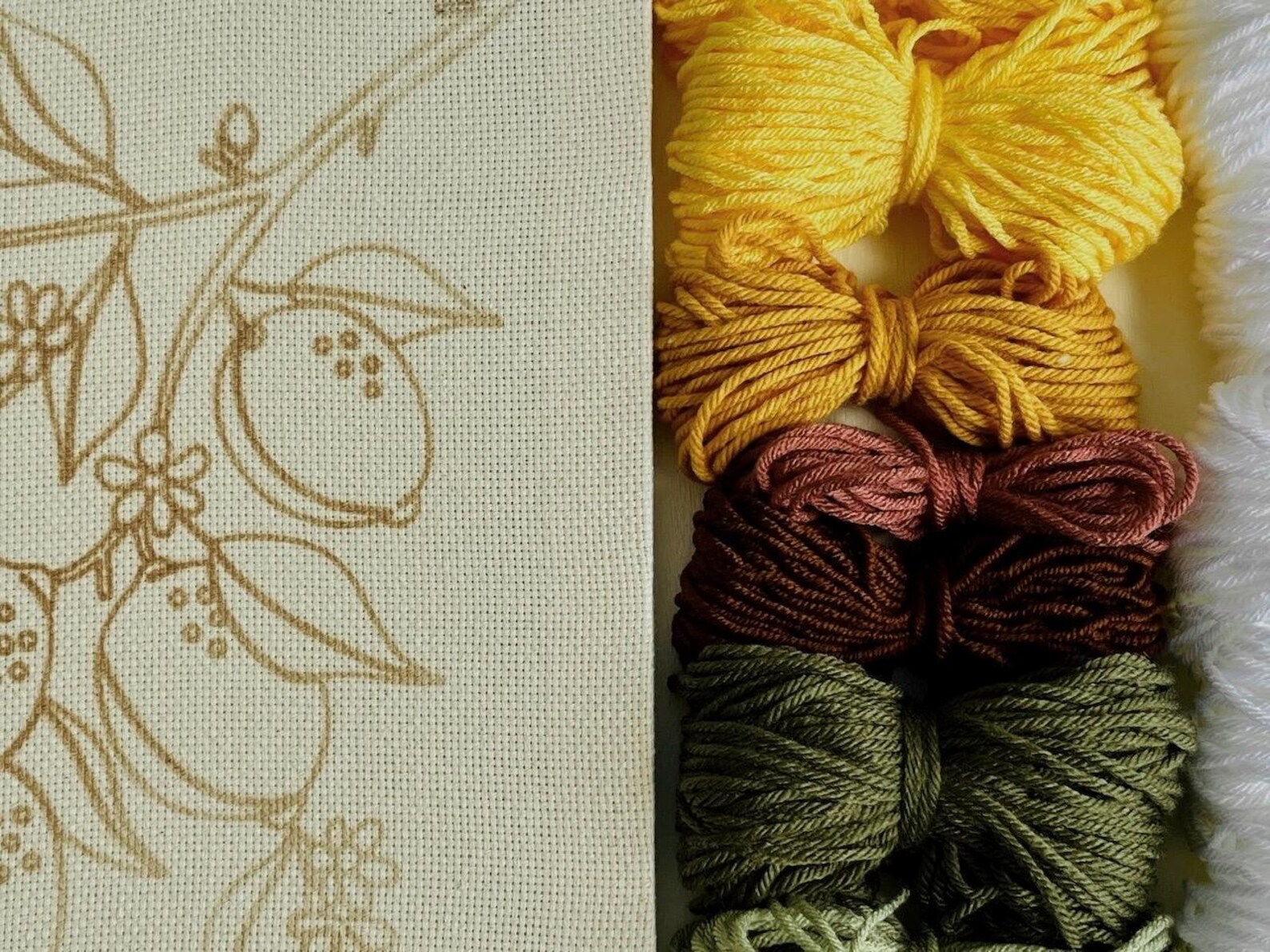 Lemon Tree Punch Needle Kit, Rug Hooking DIY, Yellow Embroidery Yarn ...