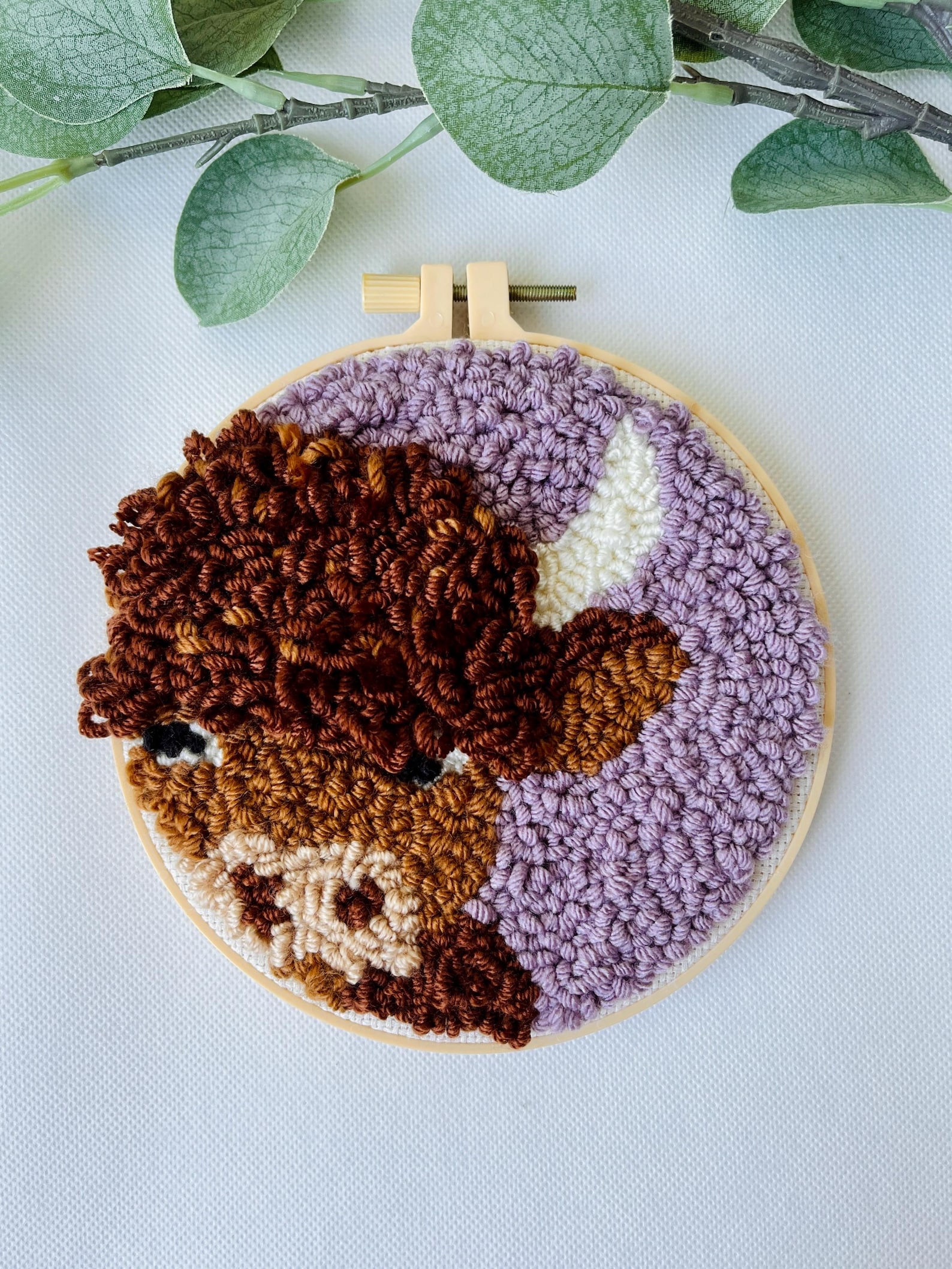 Highland Cow Punch Needle Kit, Beginner Yarn Rug Hooking DIY, Do It ...