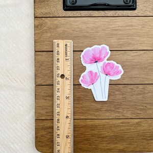 Pink Floral Vinyl Sticker for Water Bottle, Durable & Waterproof ...