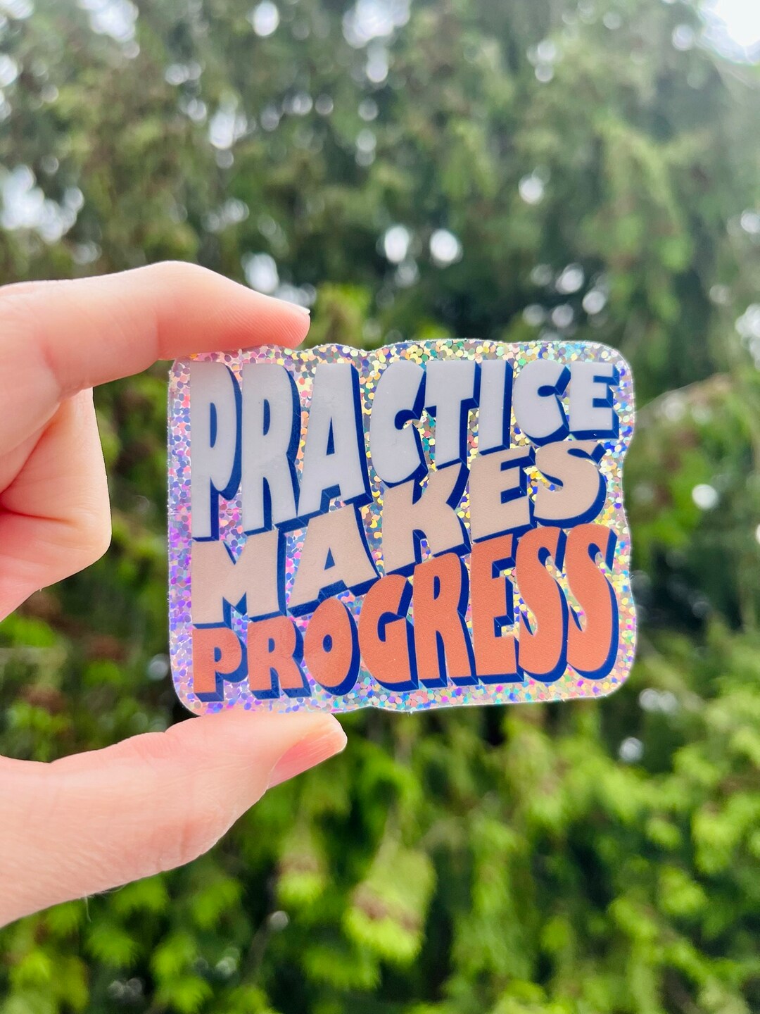 Practice Makes Progress Vinyl Sticker for Water Bottle, Durable and ...