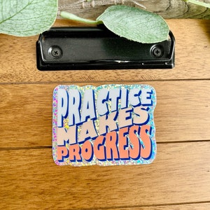 Practice Makes Progress Vinyl Sticker for Water Bottle, Durable and ...