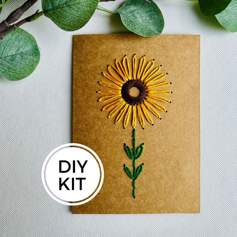 Embroidered Card - Etsy UK