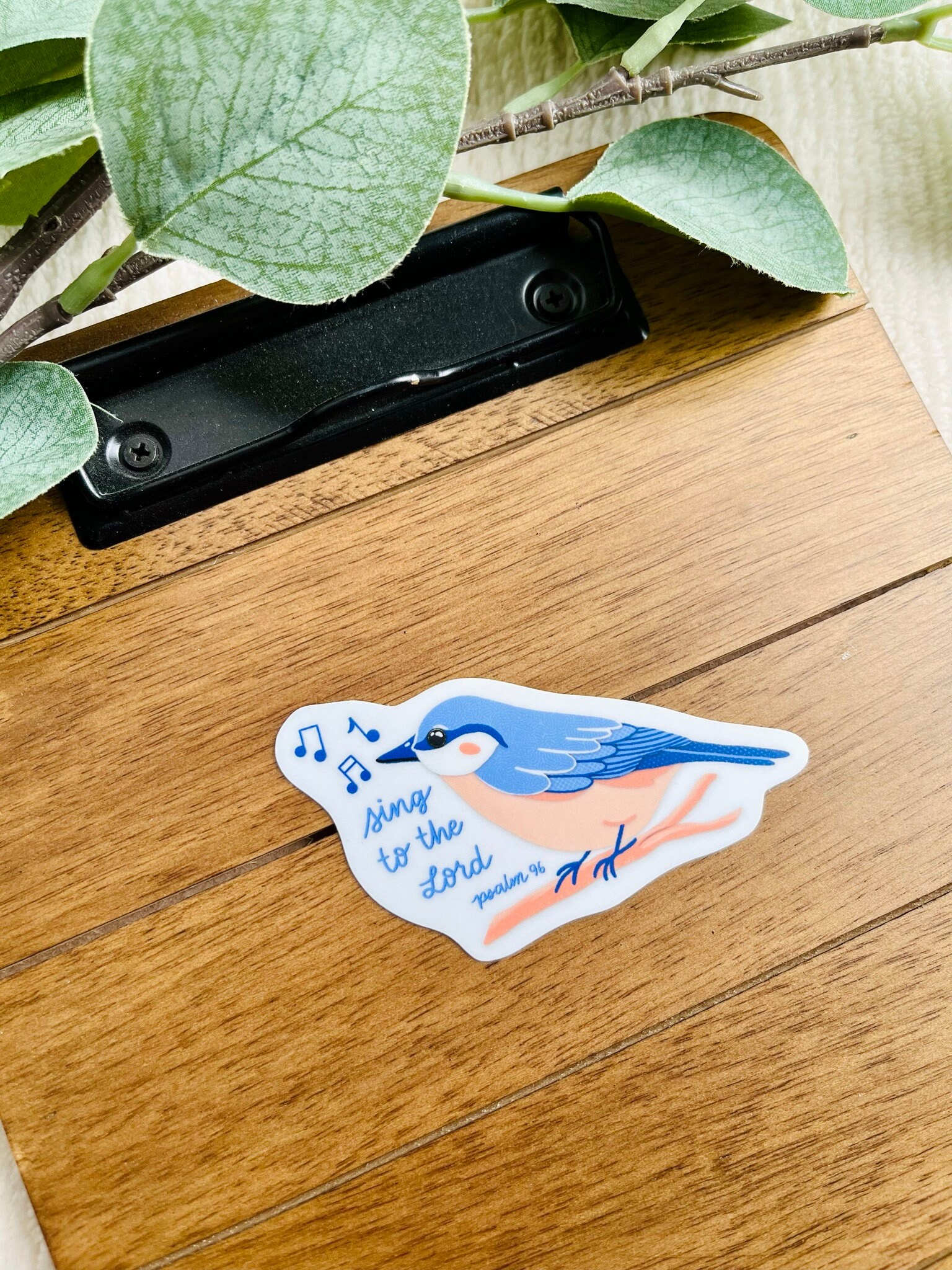 Pink and Blue Bird Sticker Psalm 96 Sing to the Lord - Etsy