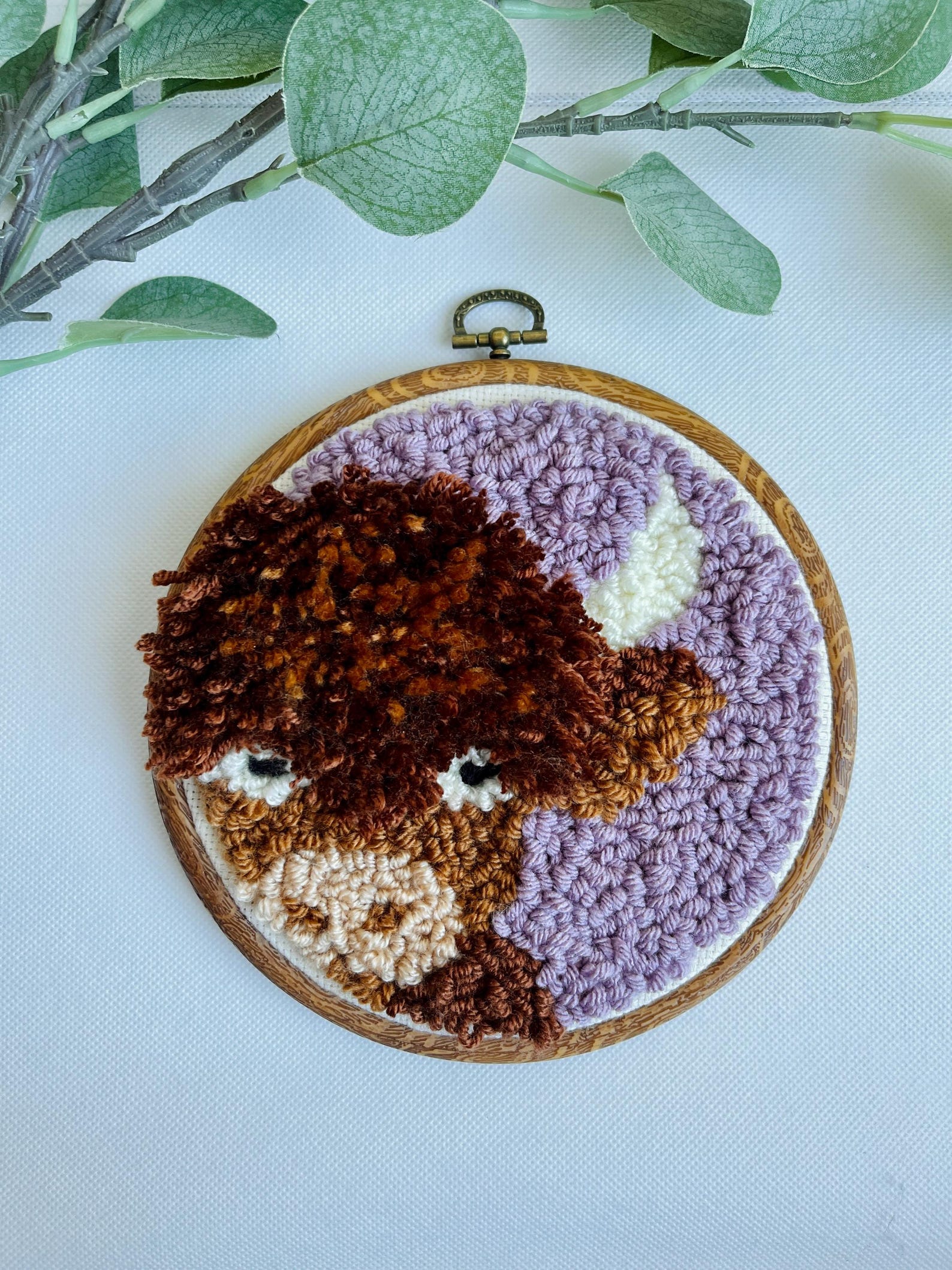 Highland Cow Punch Needle Kit, Beginner Yarn Rug Hooking DIY, Do It ...