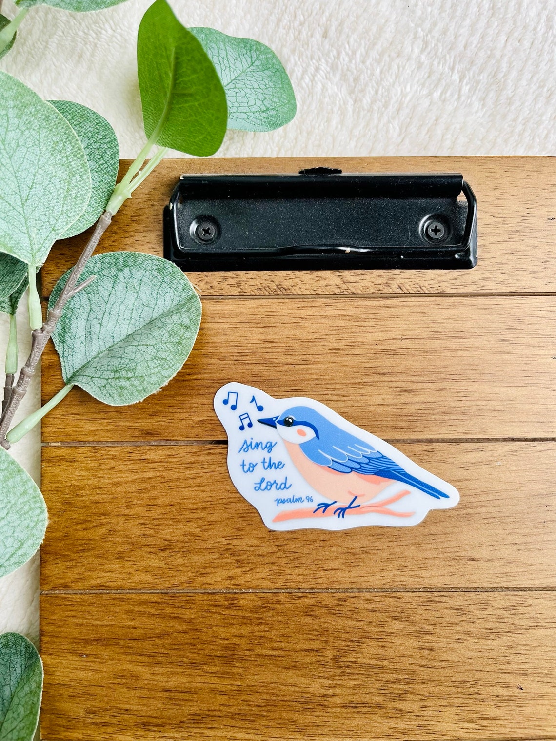 Pink and Blue Bird Sticker Psalm 96 Sing to the Lord - Etsy