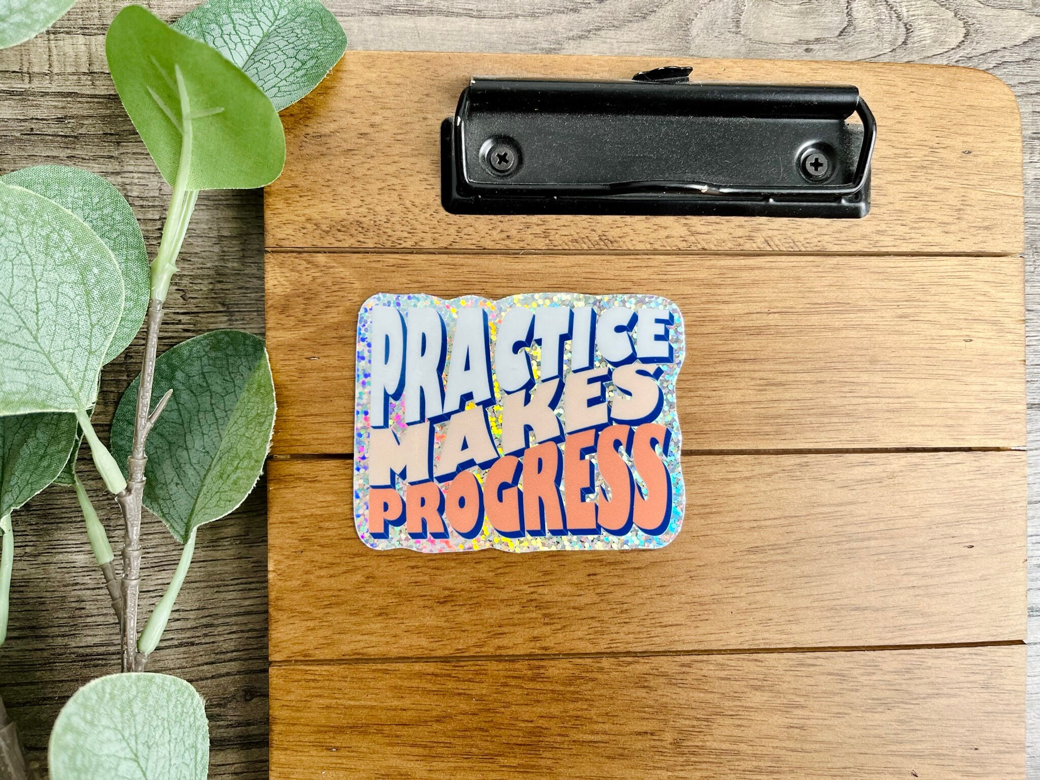 Practice Makes Progress Vinyl Sticker for Water Bottle, Durable and ...