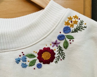 Hand Embroidered Sweatshirt - Etsy