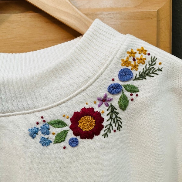 Hand Embroidered Sweatshirt - Etsy