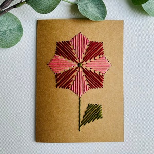 Flower Hand Stitched Greeting Card Kit, Embroidered Flower, DIY ...
