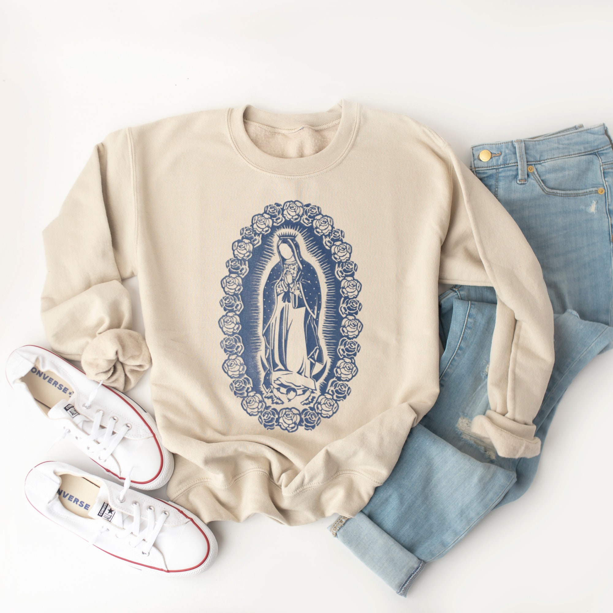 Our Lady of Guadalupe Crewneck, Catholic Sweatshirt, Virgen De ...