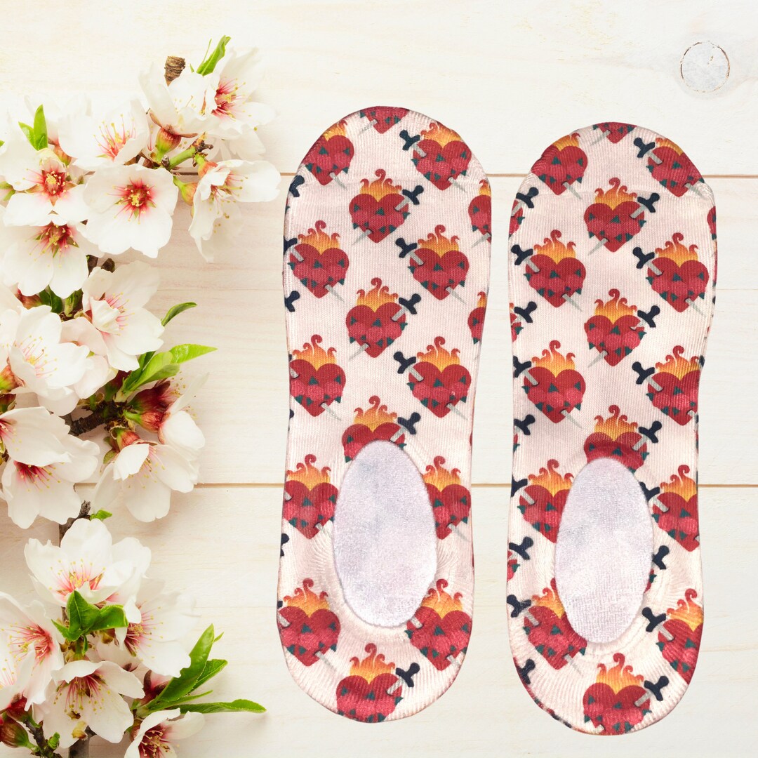 Sacred Heart No Show Socks, Religious Sock Wear, Church Socks, Catholic ...