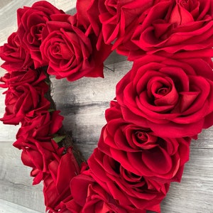 Valentine Red Rose Heart Wreath, Twig Grapevine, Winter Wreath, Love ...