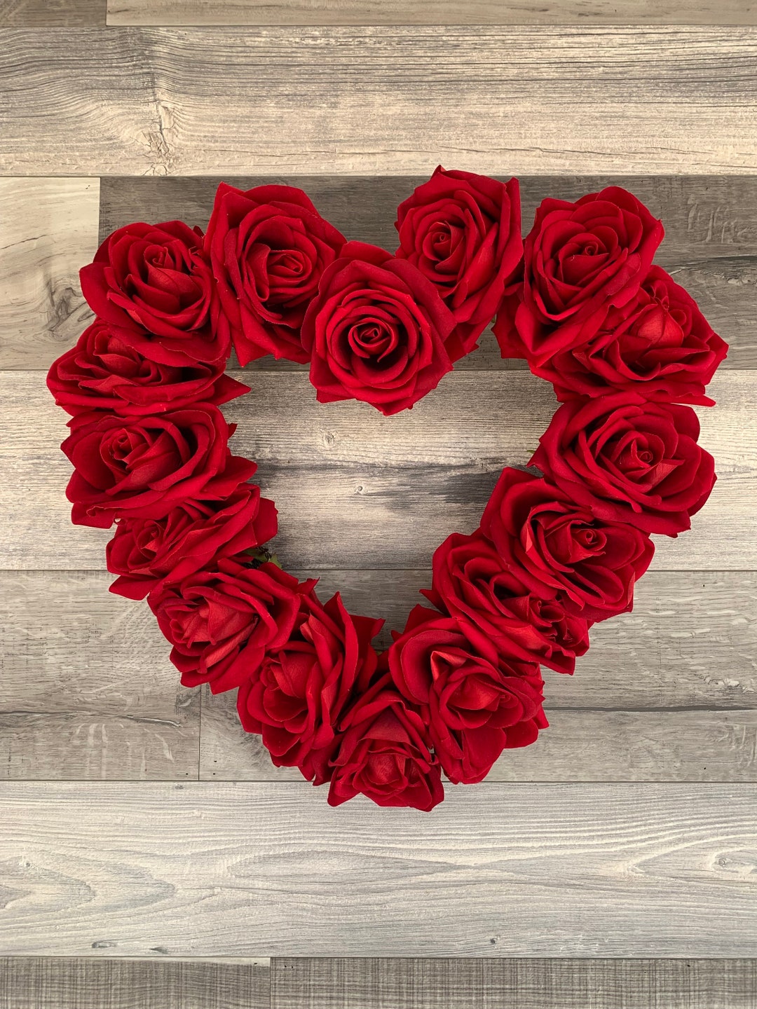 Valentine Red Rose Heart Wreath, Twig Grapevine, Winter Wreath, Love ...