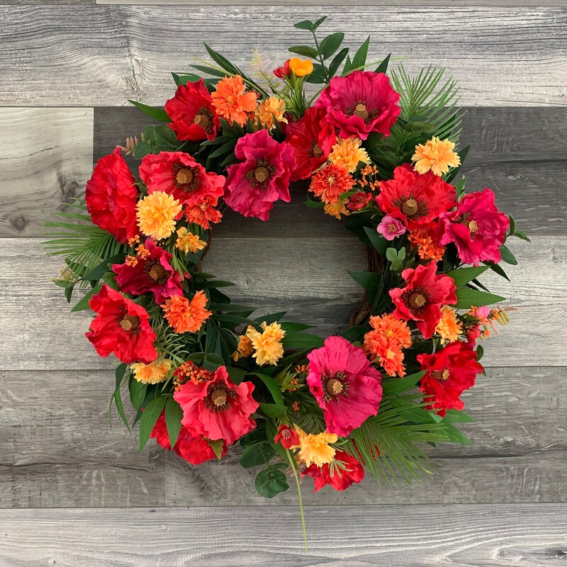 Poppy Wreath - Etsy