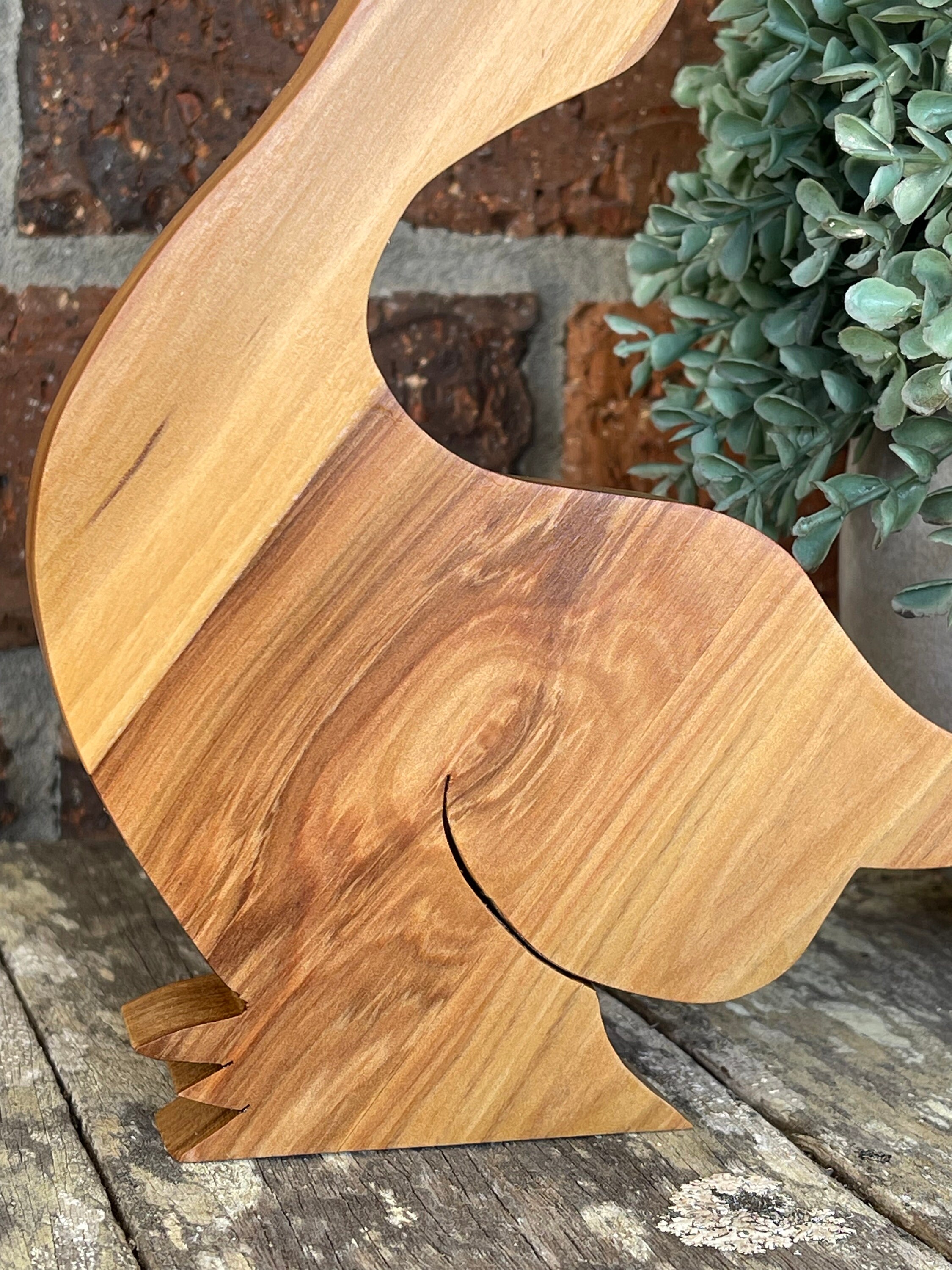 Pelican Wood Pine Grain Free Standing Ornament Coastal - Etsy