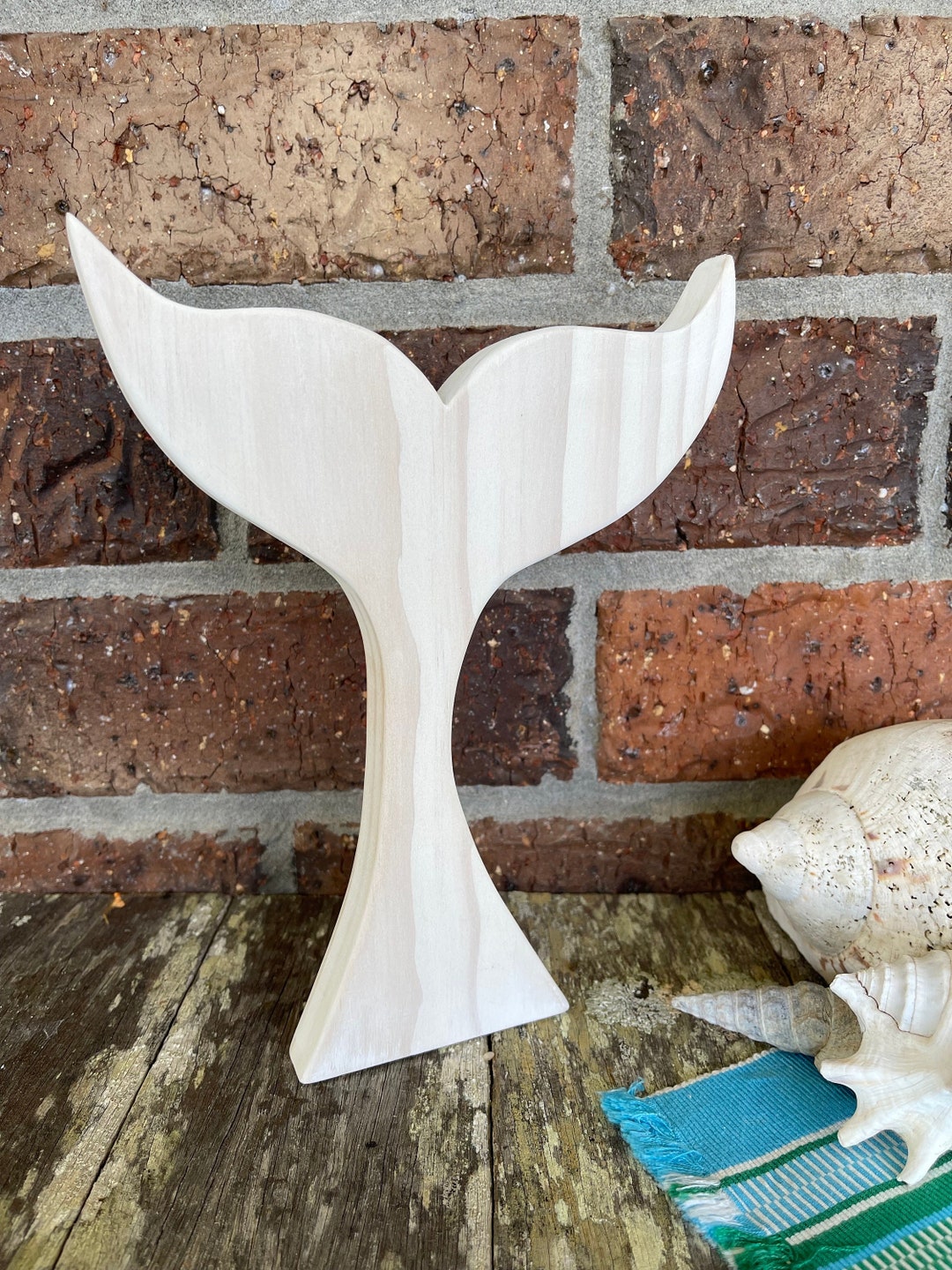 Whale Tail Wooden Ornament Coastal Theme Whale Lovers Unique and Hand ...