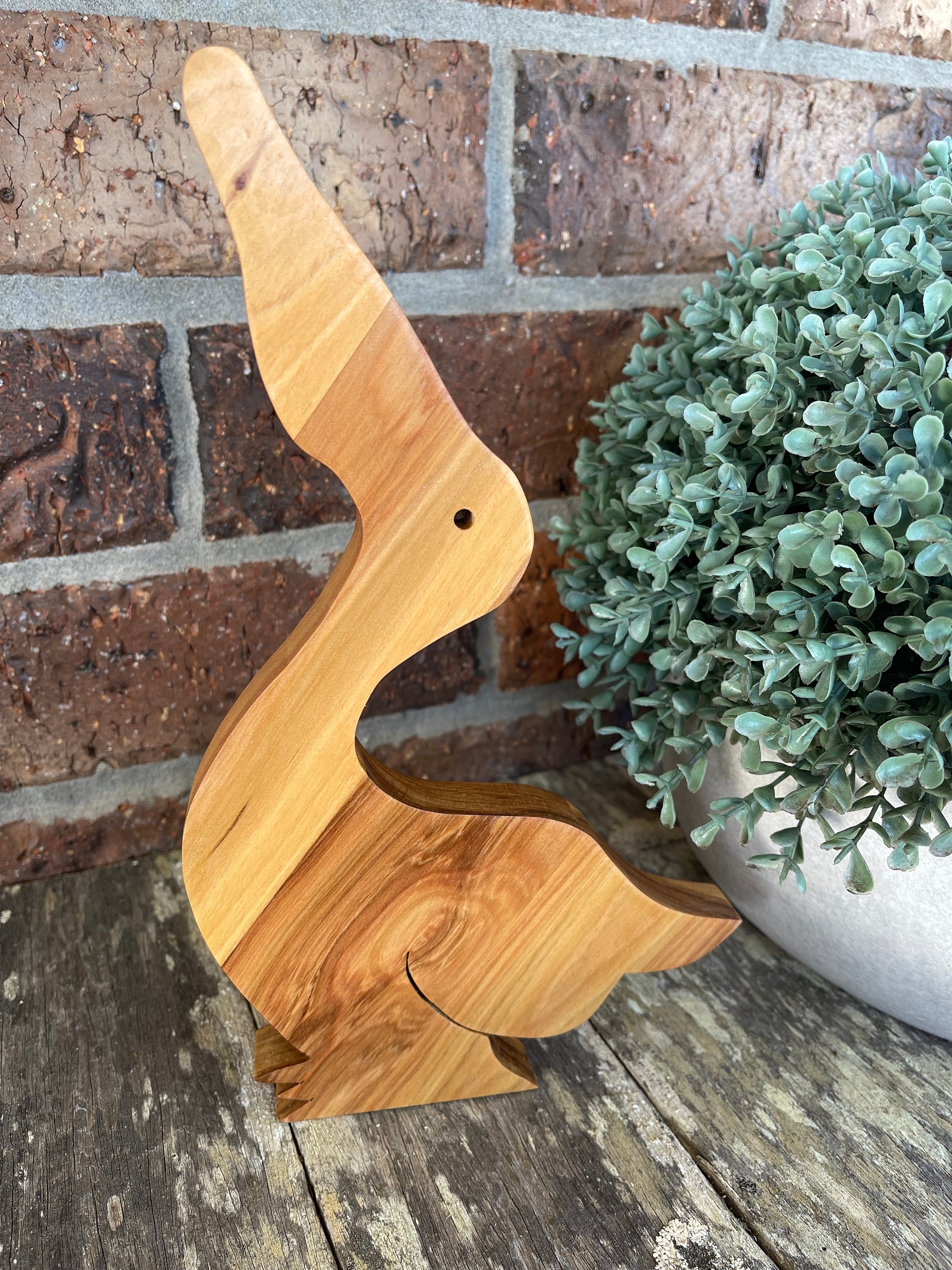 Pelican Wood Pine Grain Free Standing Ornament Coastal - Etsy