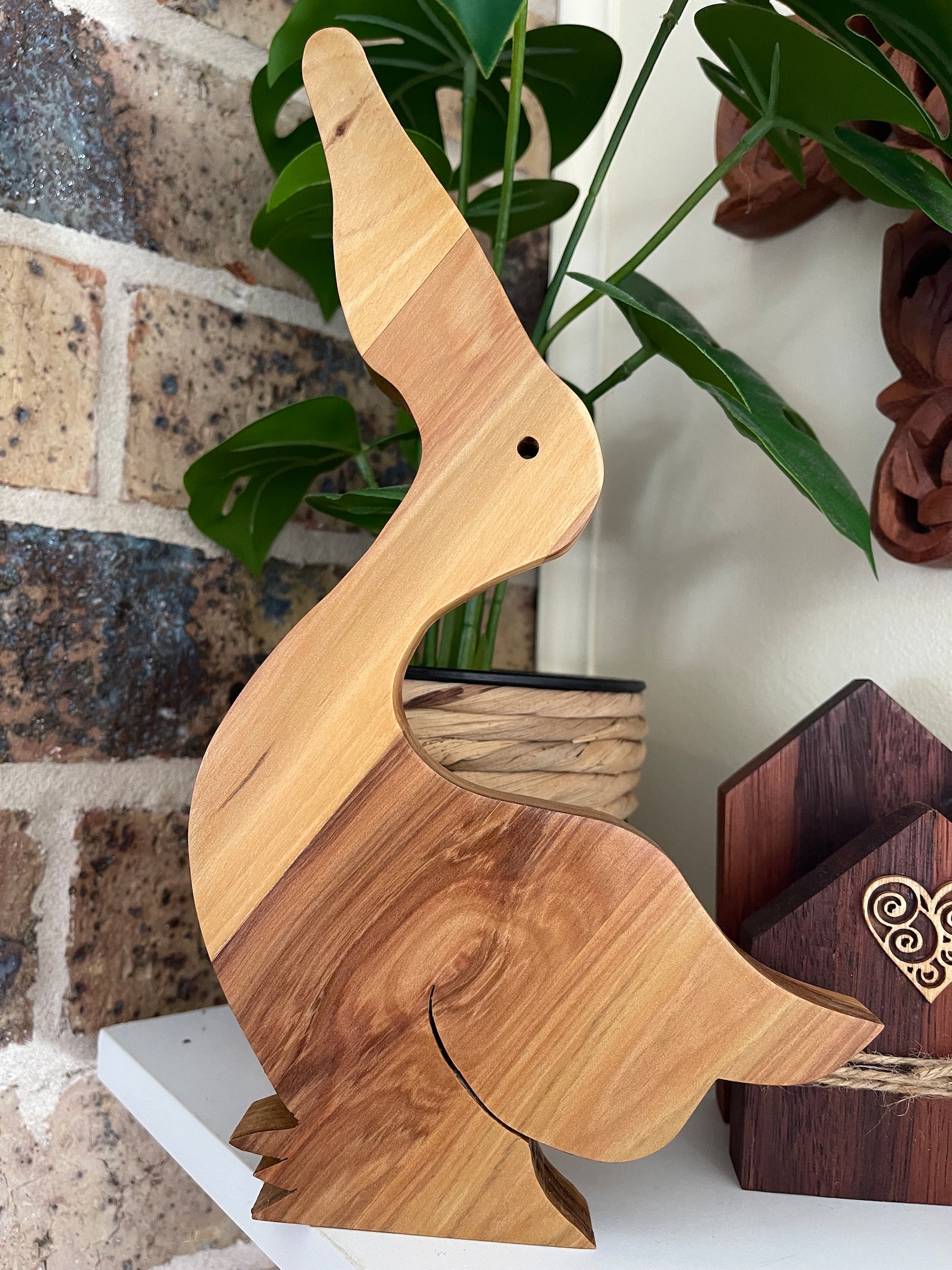 Pelican Wood Pine Grain Free Standing Ornament Coastal - Etsy