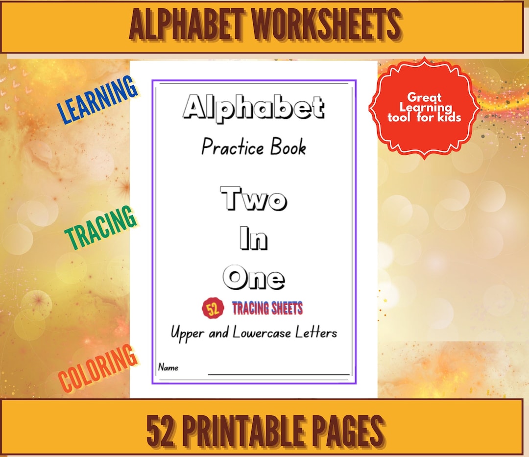 52 Alphabet Practice Sheets Upper and Lower Case Letters for Kids ...