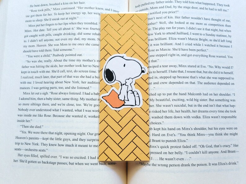 Snoopy Laminated Bookmarks With Tassels optional - Etsy