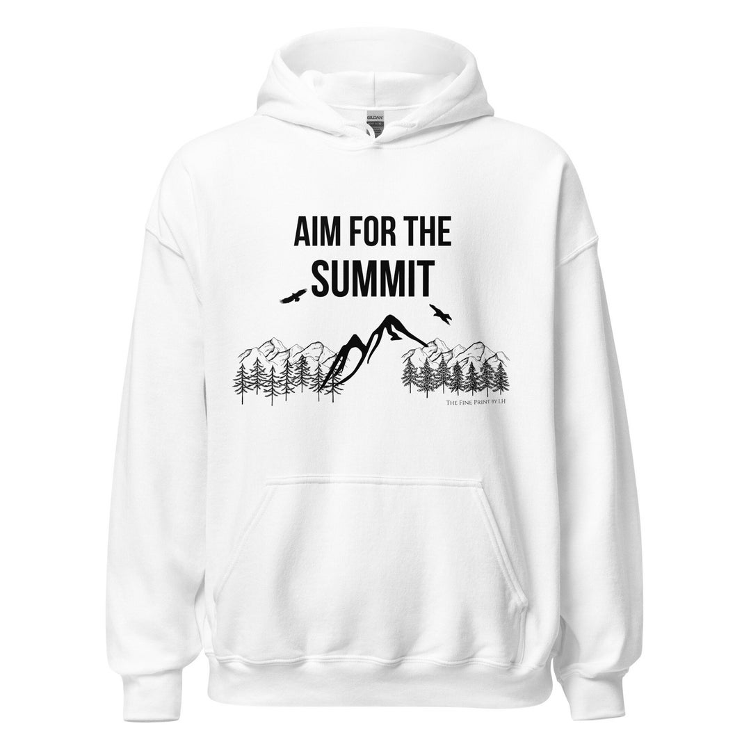 Aim for the Summit Self Growth Quote Graphic White Hoodie - Etsy