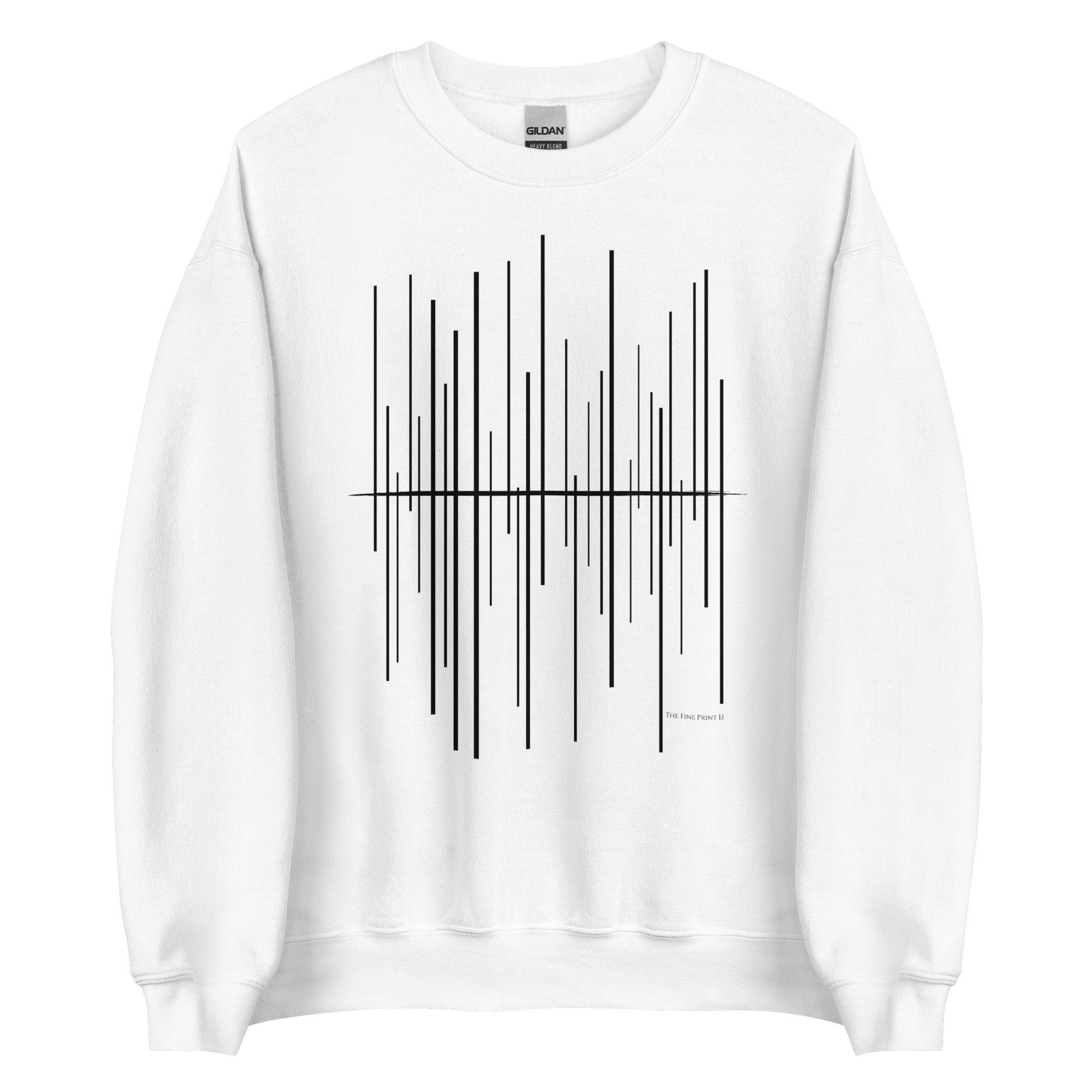 Vertical Line Abstract Art Graphic White Sweatshirt - Etsy