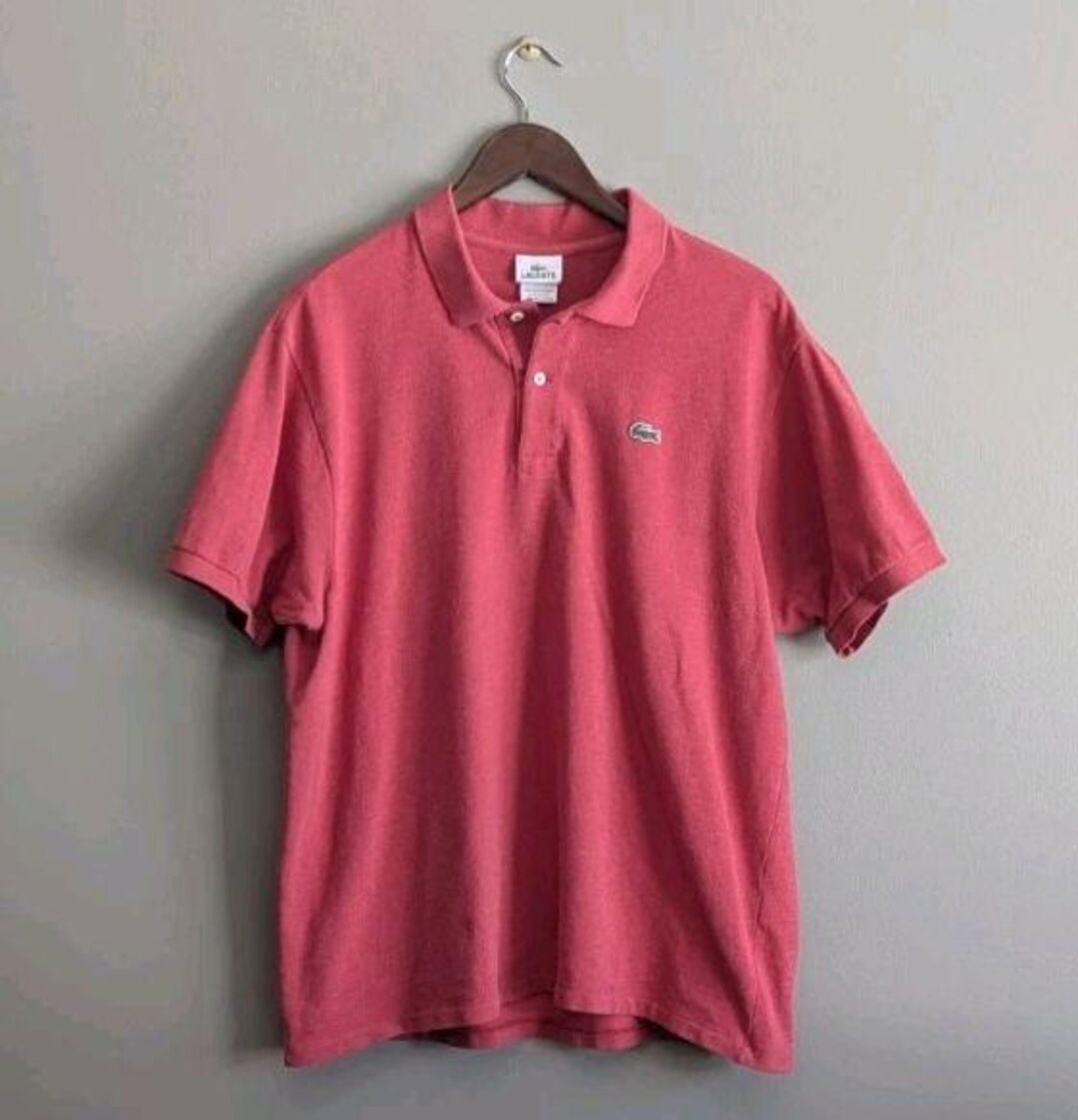 Lacoste Size 7 Vintage Mesh Polo Shirt Mens Red Pullover Top Short ...