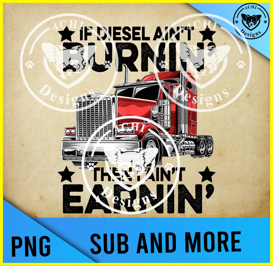 Red Semi Truck PNG – Diesel Burnin' Sublimation Design (digital ...