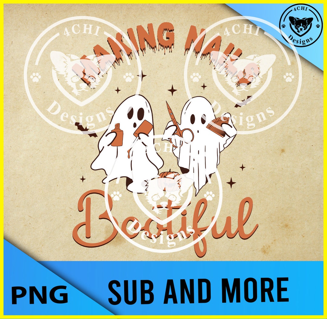 Making Nails Bootiful-halloween Ghosts- Png Digital File for ...
