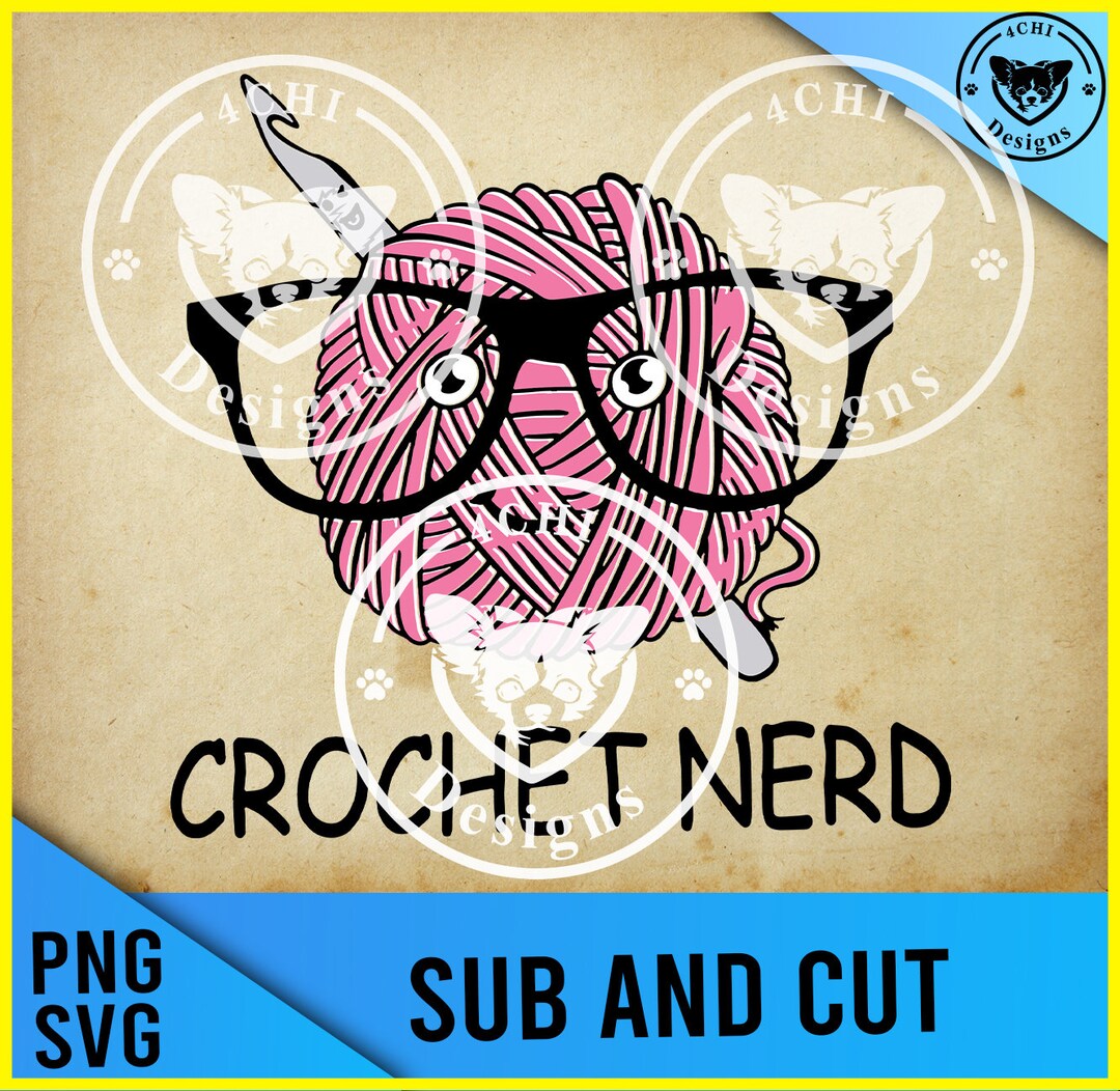 Crochet Nerd Cute With Eyes and Glasses - Svg Png Digital File for ...