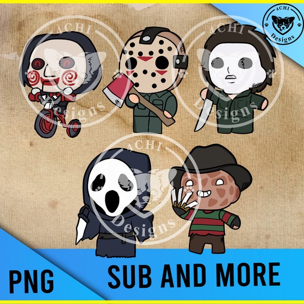 Cute Horror Characters Png - Etsy