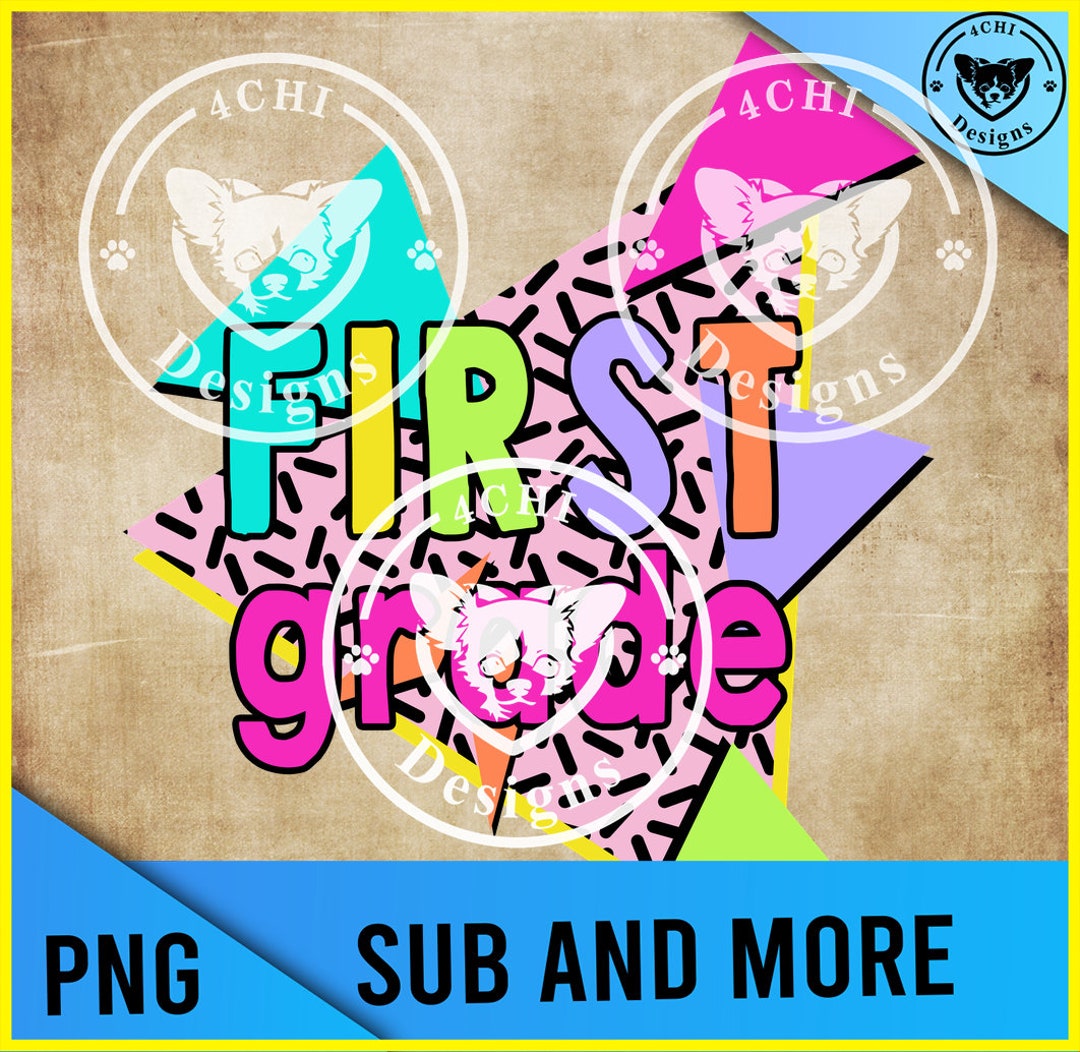 First Grade Retro Colors- Png Digital File for Sublimation - Etsy
