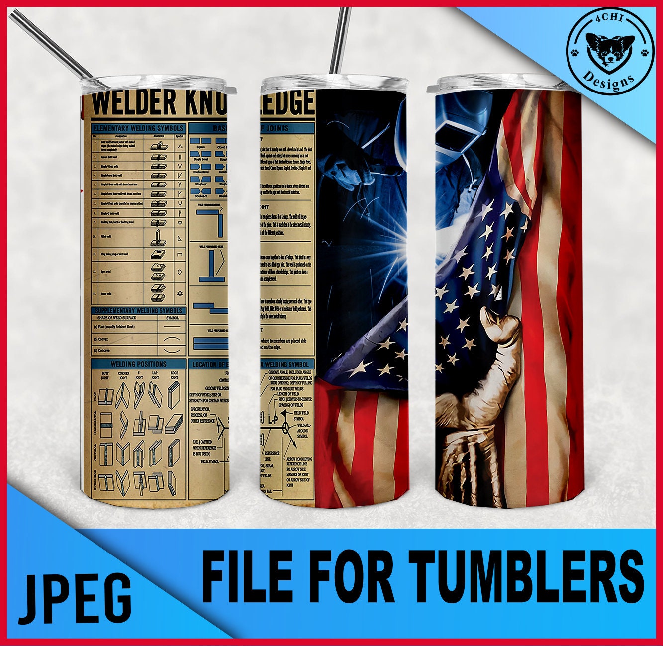 Welder Knowledge-us Flag Welding- for Tumbler Jpeg File for Sublimation ...