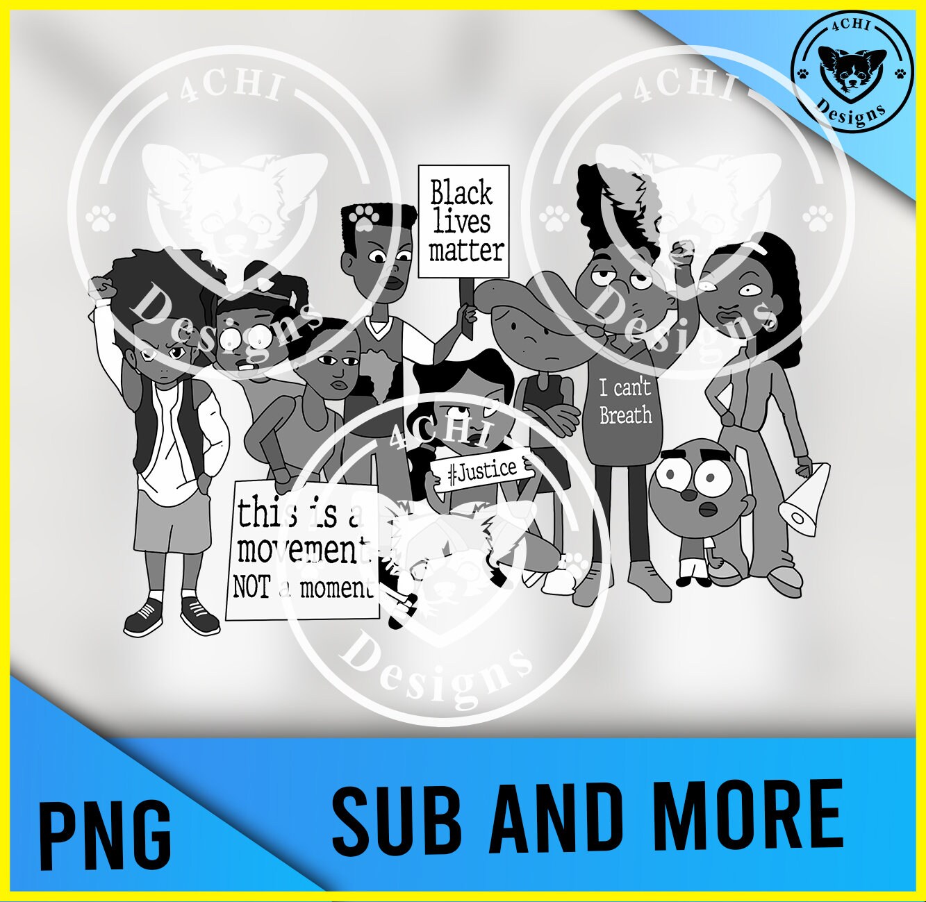 Black Lives Matter-cartoon-proud Signs Png File for - Etsy