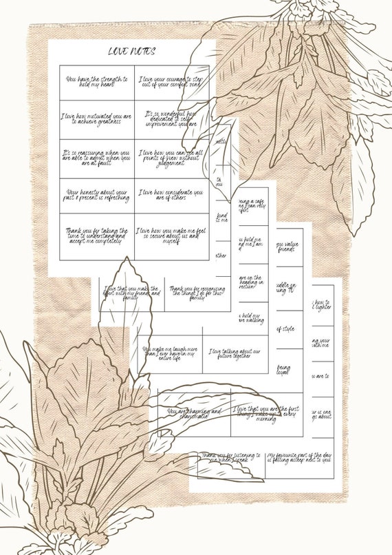 Printable Love Notes for Partner/spouse | Etsy