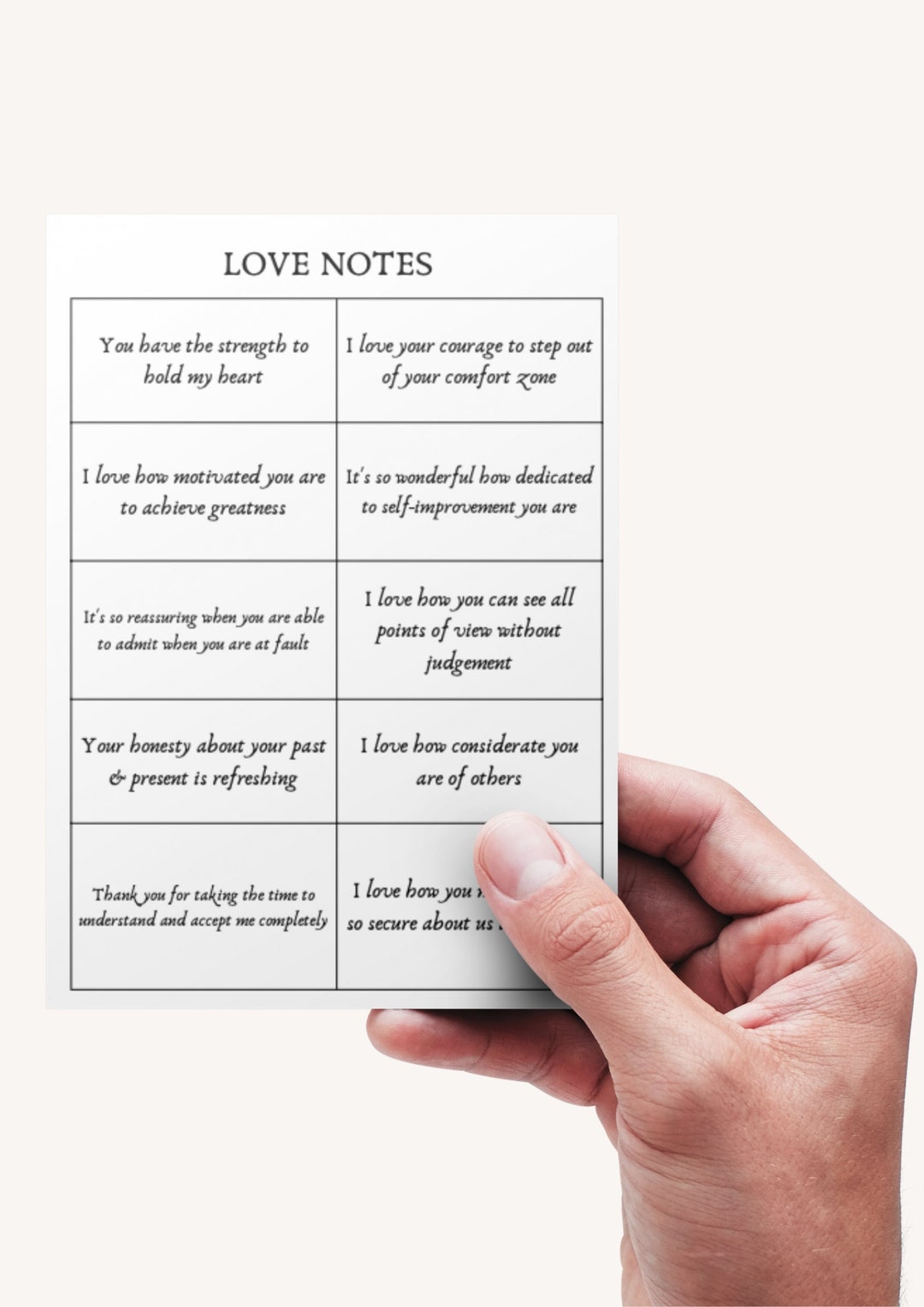 Printable Love Notes for Partner/spouse - Etsy