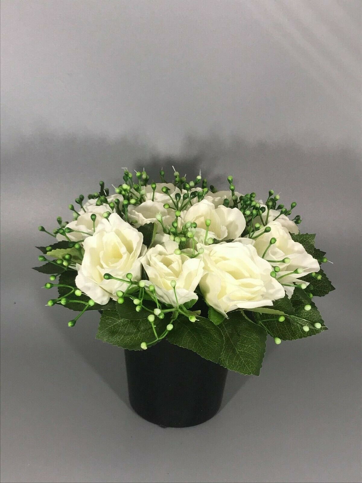 Memorial Grave Cemetery Pots With Artificial Flowers Roses | Etsy UK