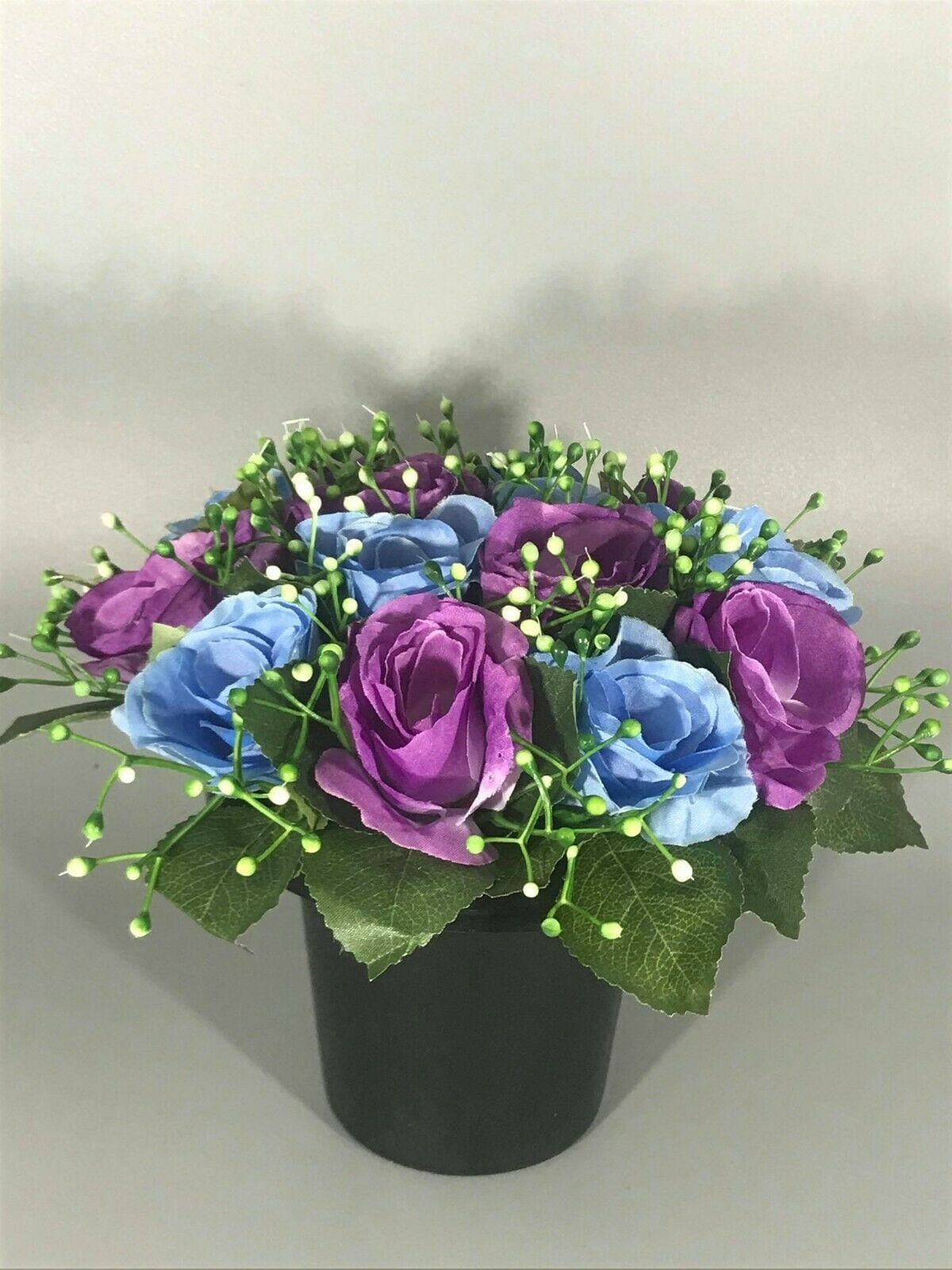 Memorial Grave Cemetery Pots With Artificial Flowers Roses | Etsy UK