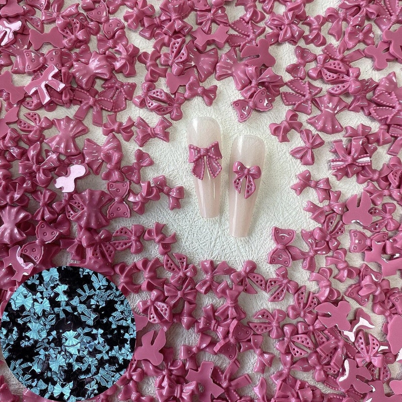 Bow Nail Charms - Etsy