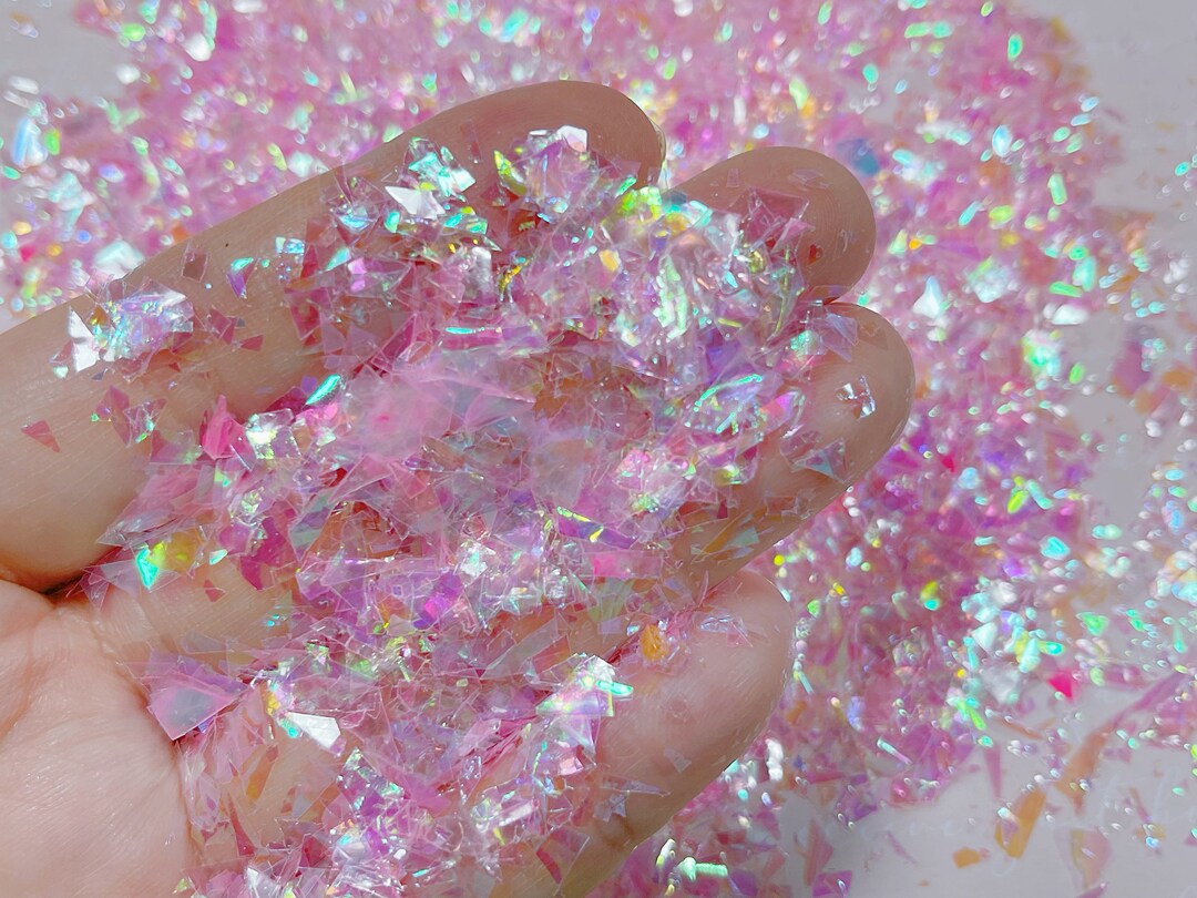 2g Pink Iridescent Glitter Flakes/mylar Flakes/nail Art/nail ...
