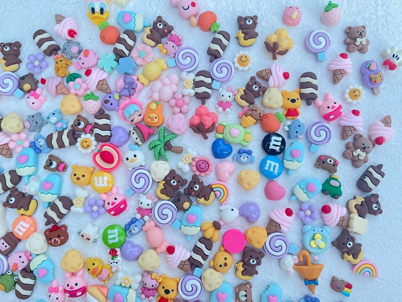 10/20/30pcs Small Kawaii Flatback Charms Resin Slime Charms - Etsy