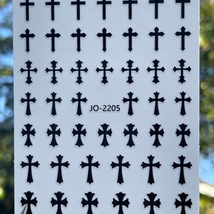 Black Cross Nail Stickers, Peel off Self Adhesive Nail Stickers ...
